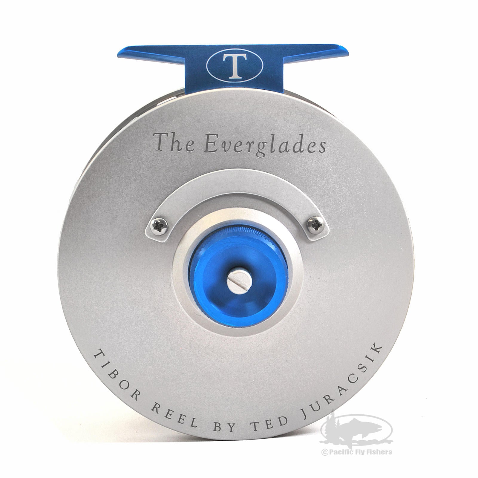 Tibor Everglades Reel - Frost Silver/Aqua Blue | Pacific Fly Fishers